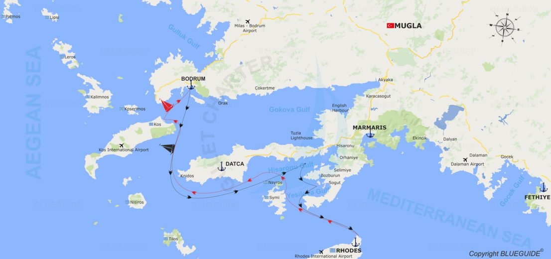 Bodrum South Dodecanese Bodrum Route Itinerary - Gulet Charter